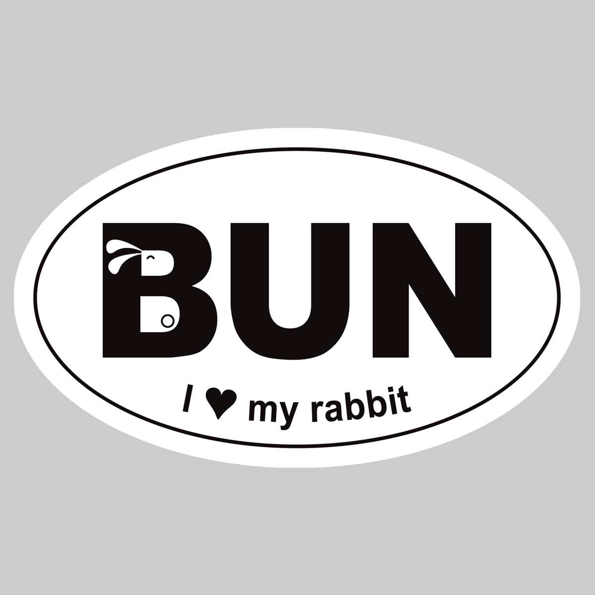 BUN I love my rabbit STICKER – BinkyBunny.com House Rabbit Store