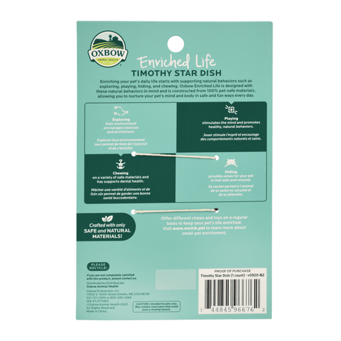 Timothy Star Dish (Enriched Life by Oxbow) – BinkyBunny.com House ...